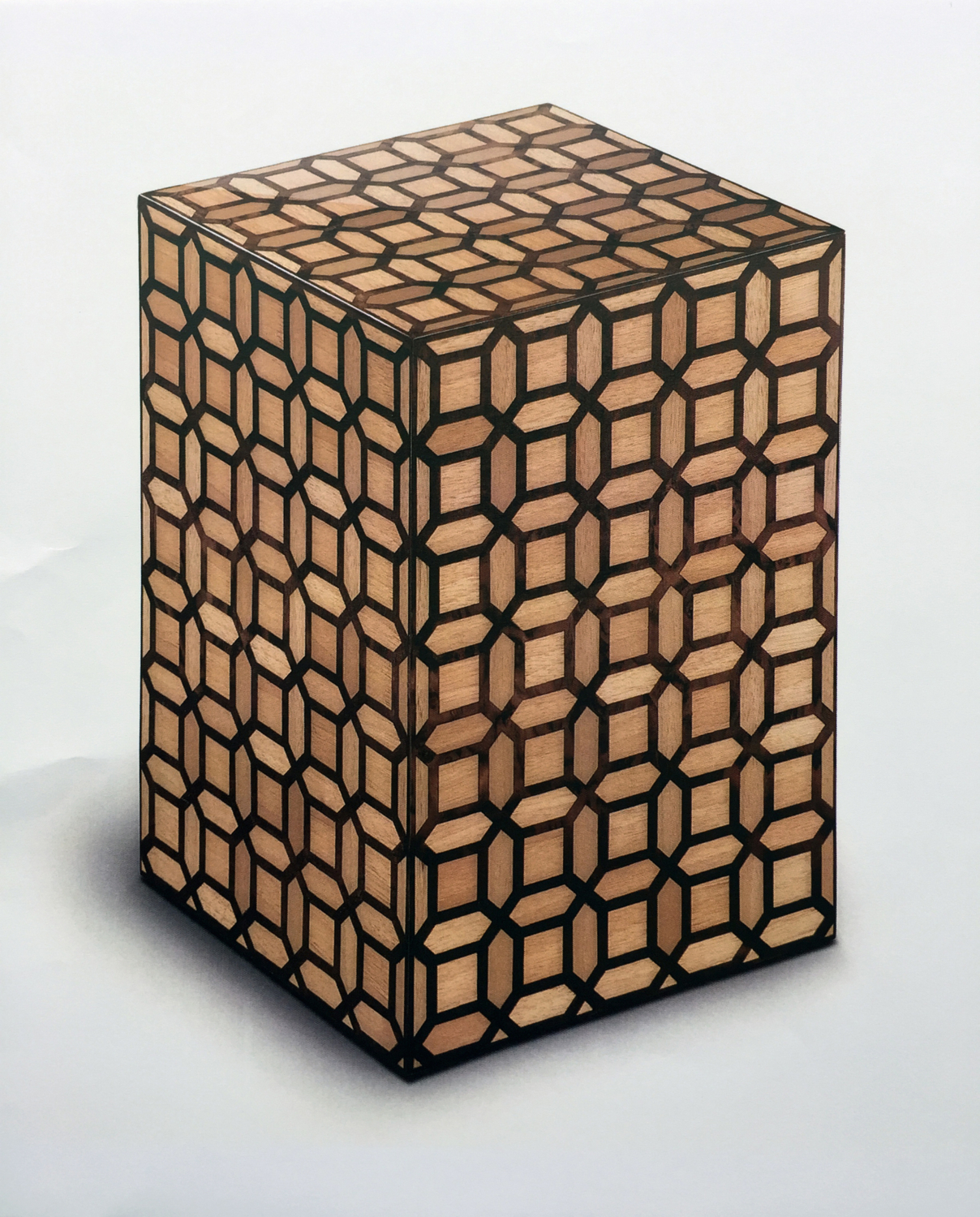 Metrik Zypresse Quercia – Holz-Intarsie – Bestattungshaus Zeller